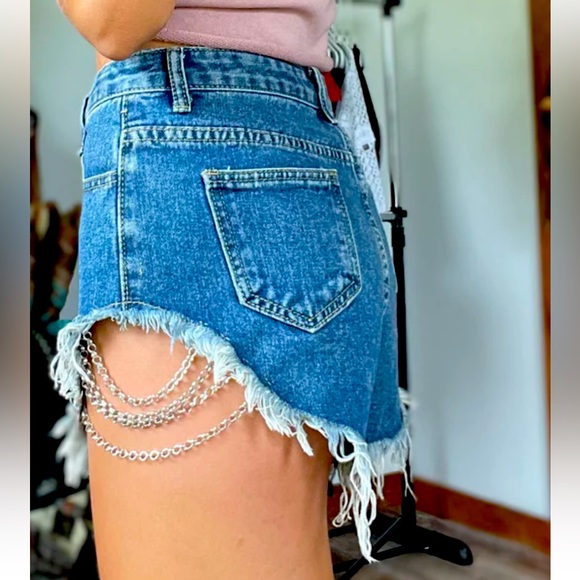 blue b | Shorts | Chain Detail Denim Shorts | Poshmark